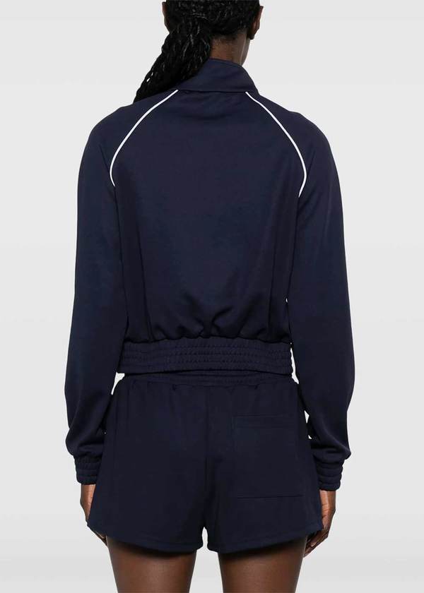 SPORTY & RICH Signature Logo Retro Track Jacket - Dark Navy | Garmentory