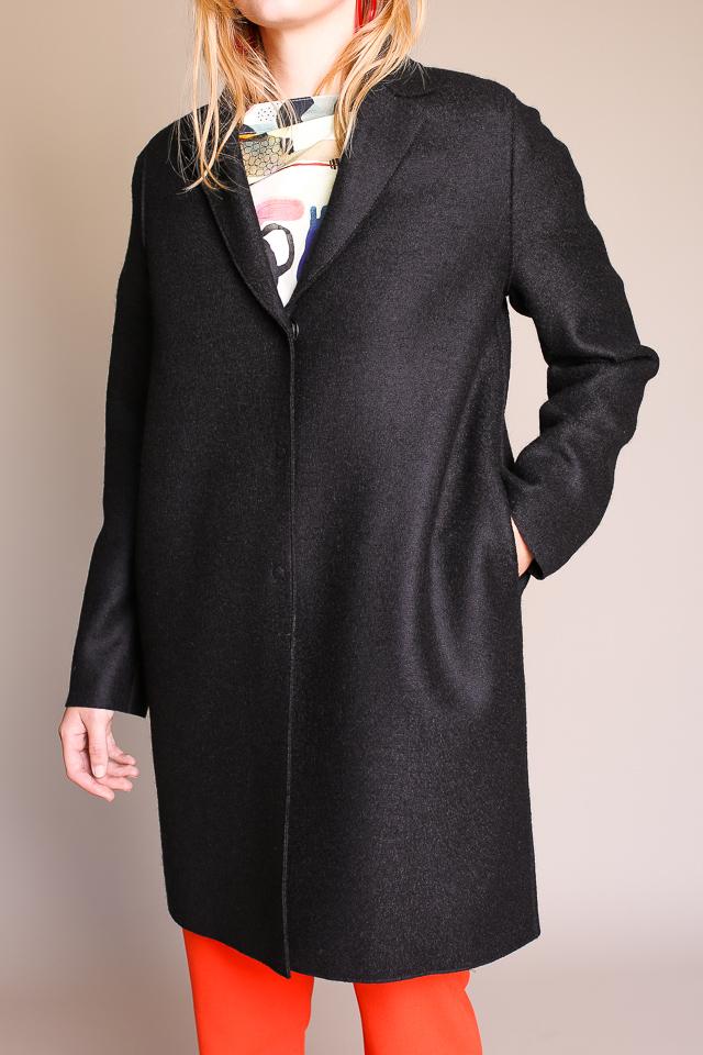Harris Wharf London Cocoon Coat Pressed Wool - Black | Garmentory