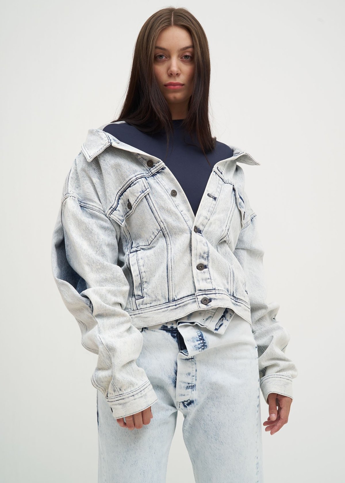 Y/project Double Front Jacket - White Stonewash | Garmentory