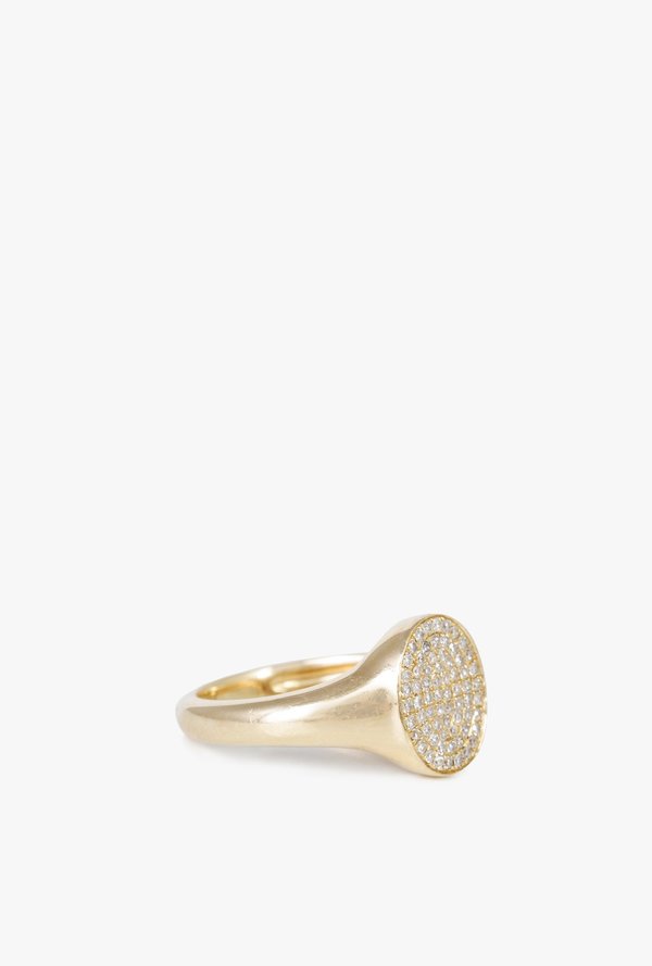 Gabriela Artigas Pave Disc Signet Ring - 14K gold/white diamond ...