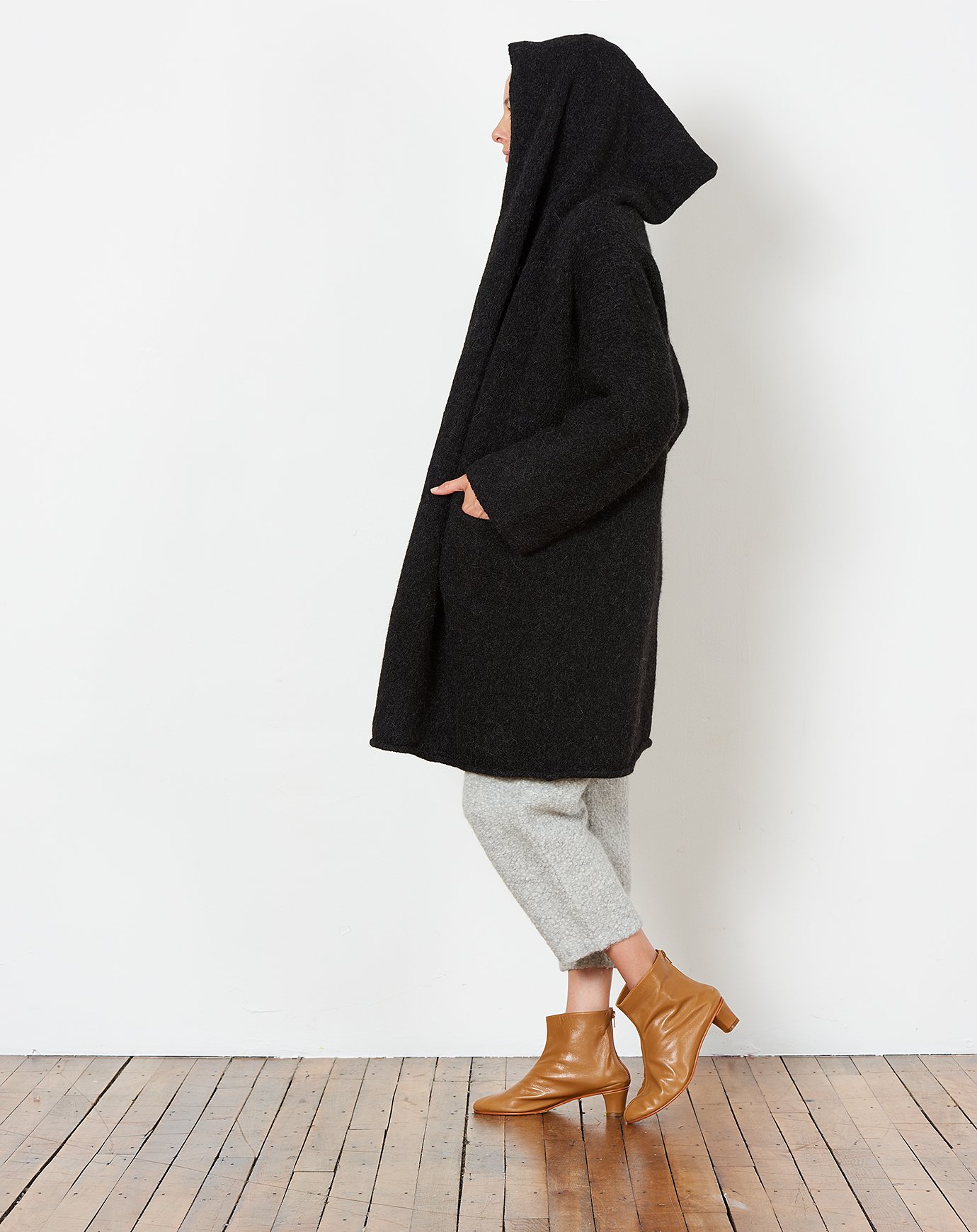 Lauren Manoogian Capote Coat - Black Melange | Garmentory