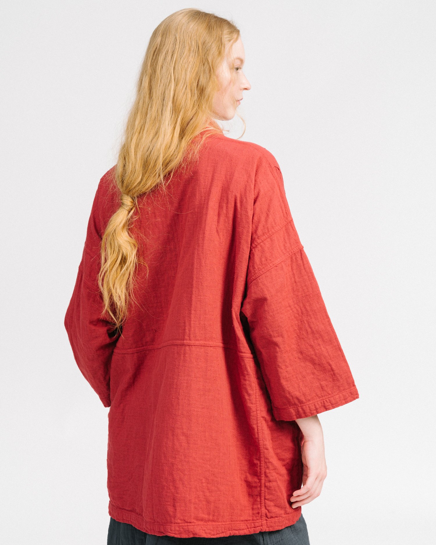 Atelier Delphine Haori Coat - Mahogany Red | Garmentory