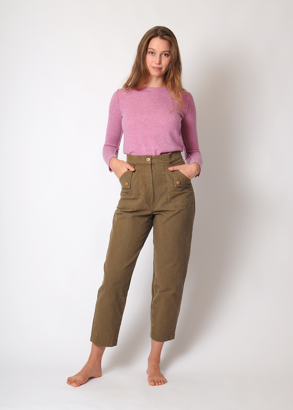 Christina Lehr Cashmere Crew Sweater - Berry | Garmentory