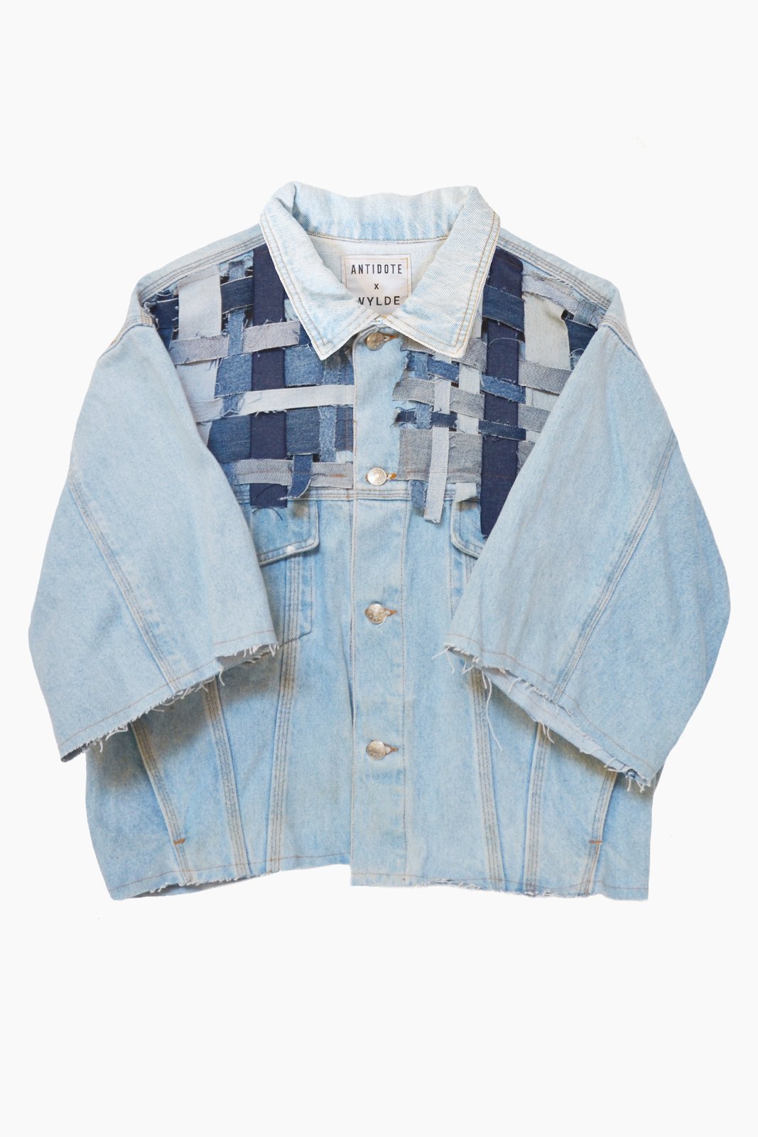 Antidote Braided Denim Jacket - Vintage light wash | Garmentory