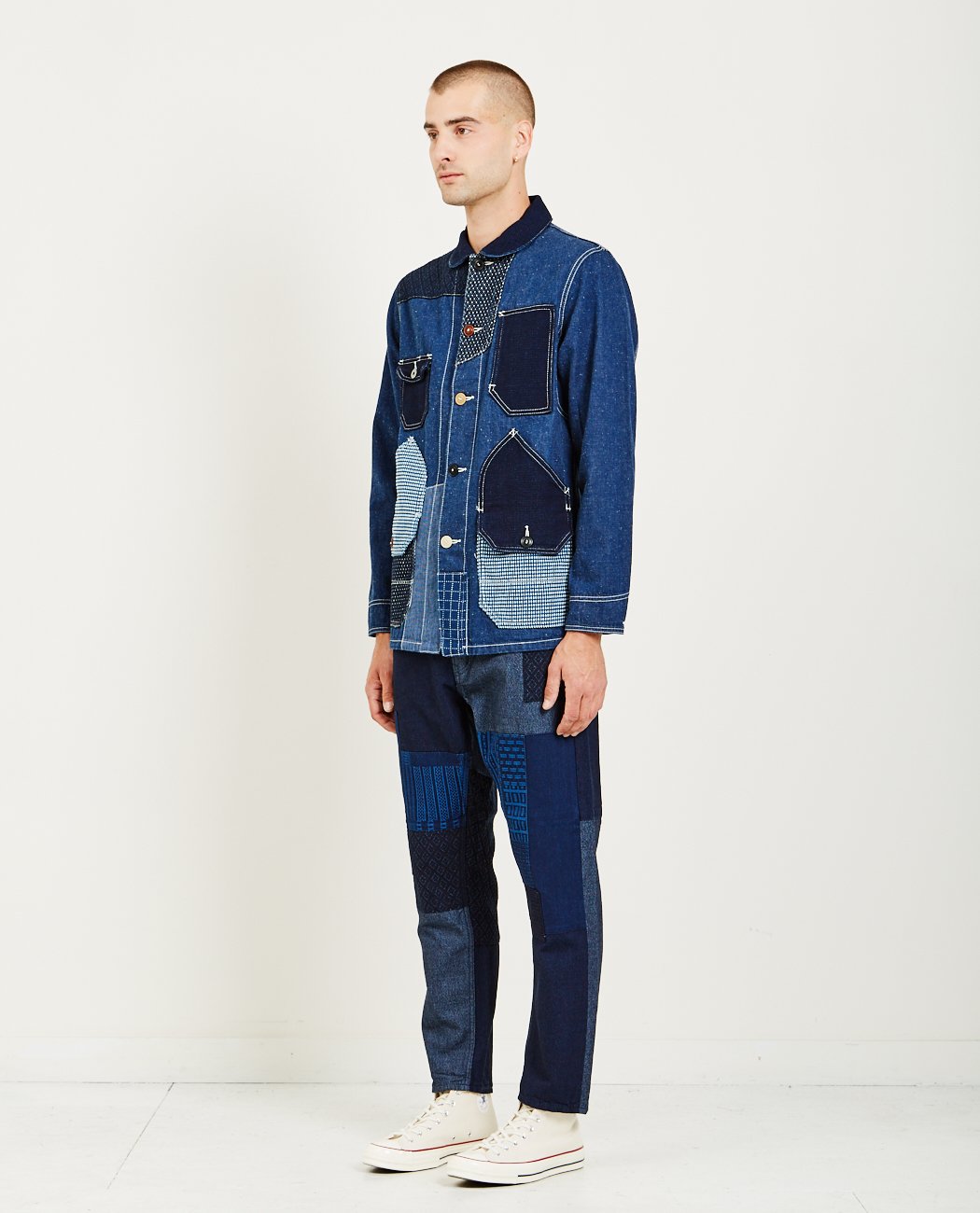 FDMTL PATCHWORK COVERALL JACKET - RINSE PATCHWORK | Garmentory