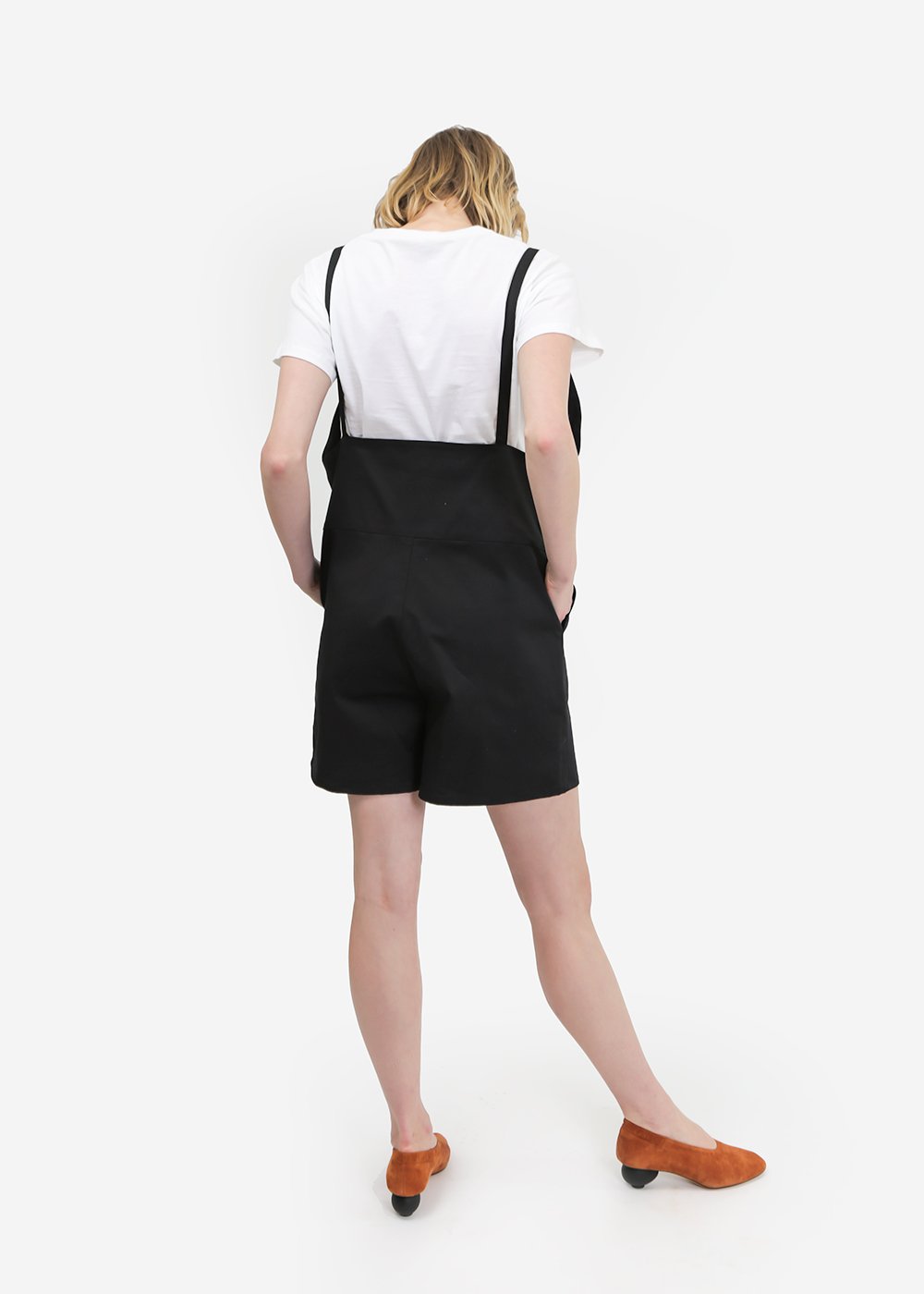 Baserange Canvas Short Strap Overalls - BLACK | Garmentory