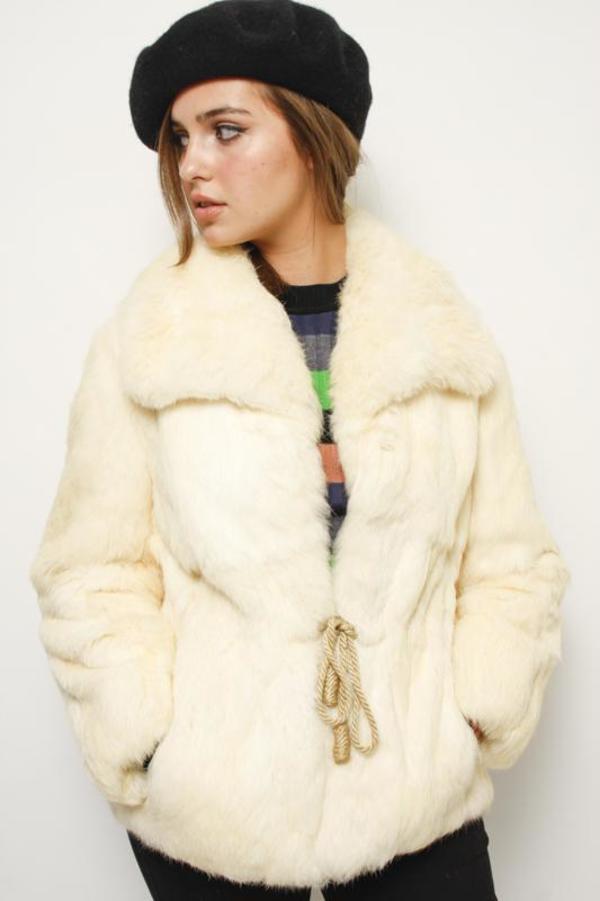 VINTAGE RABBIT COAT - WHITE | Garmentory