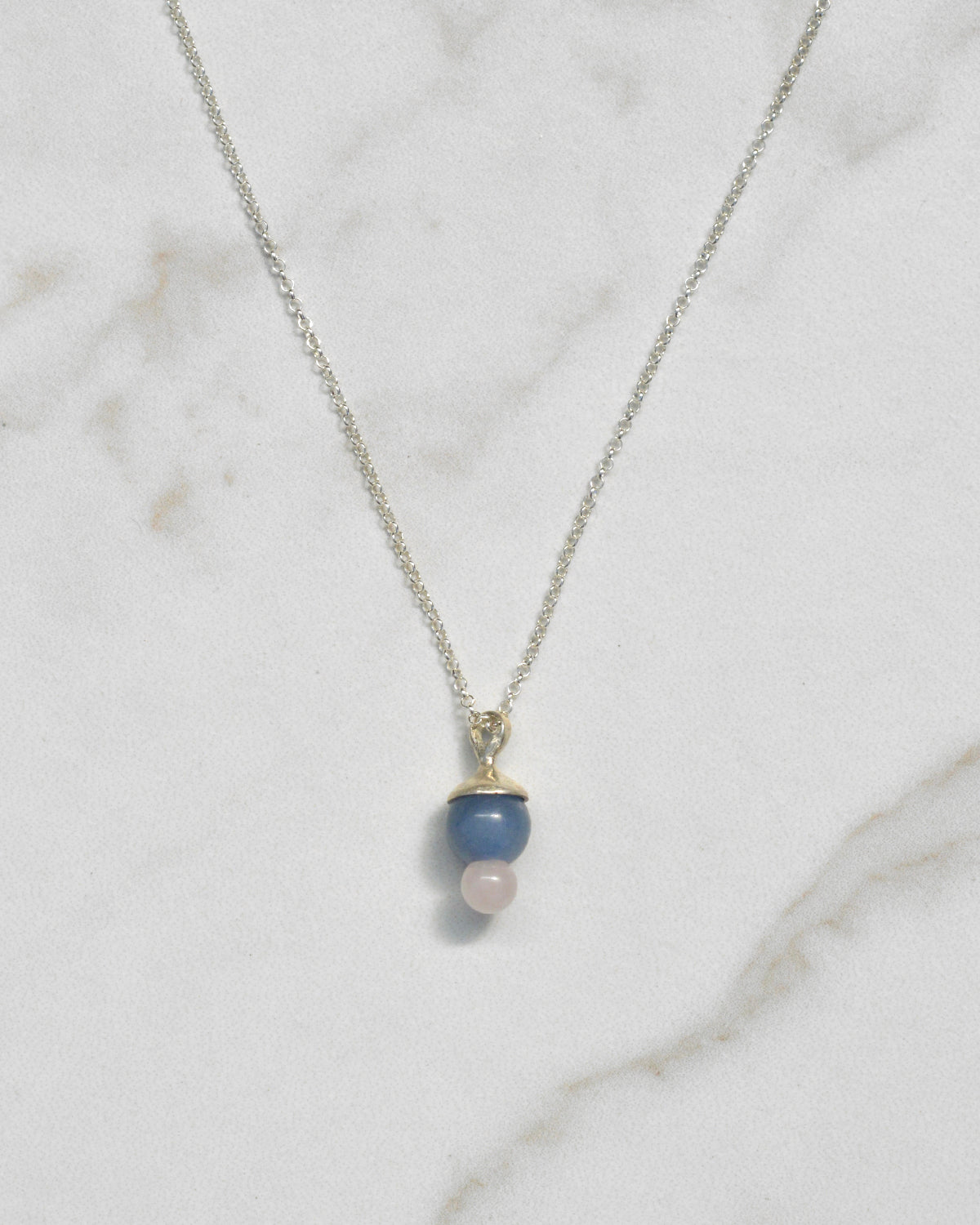 Tiro Tiro Gunta Blue Agate and Rose Quartz Necklace | Garmentory