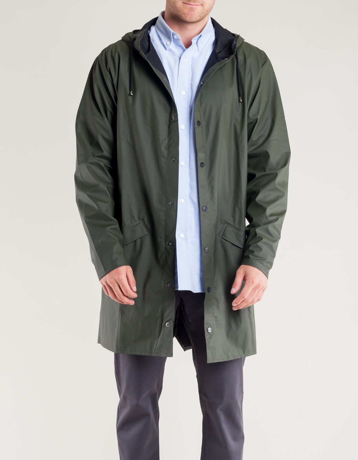 Rains Long Jacket - Green | Garmentory