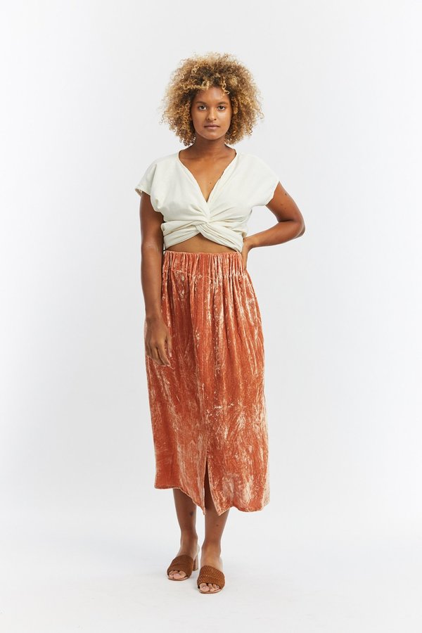 Miranda Bennett Velvet Paper Bag Skirt - Anais | Garmentory