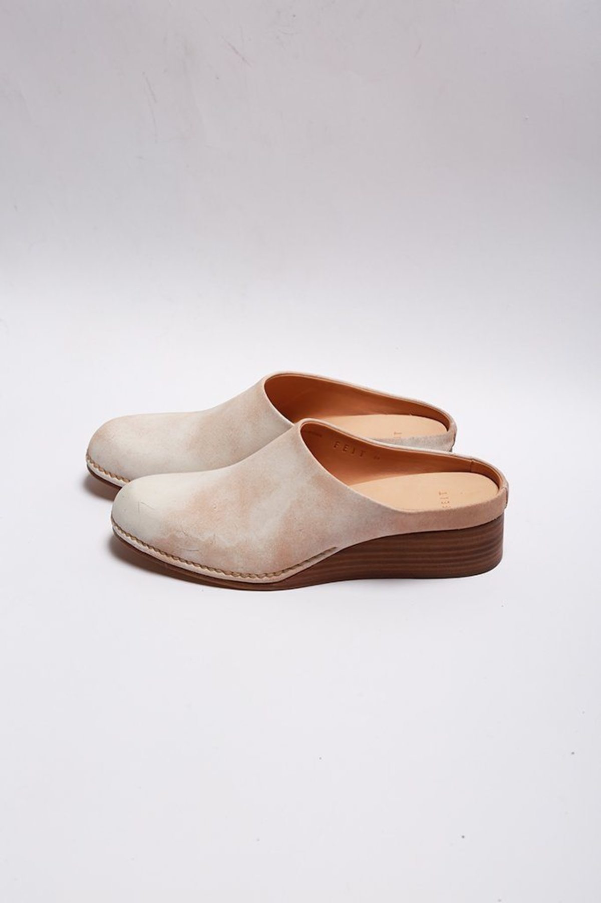 FEIT Ceremonial Wedge Mule - Raw White | Garmentory