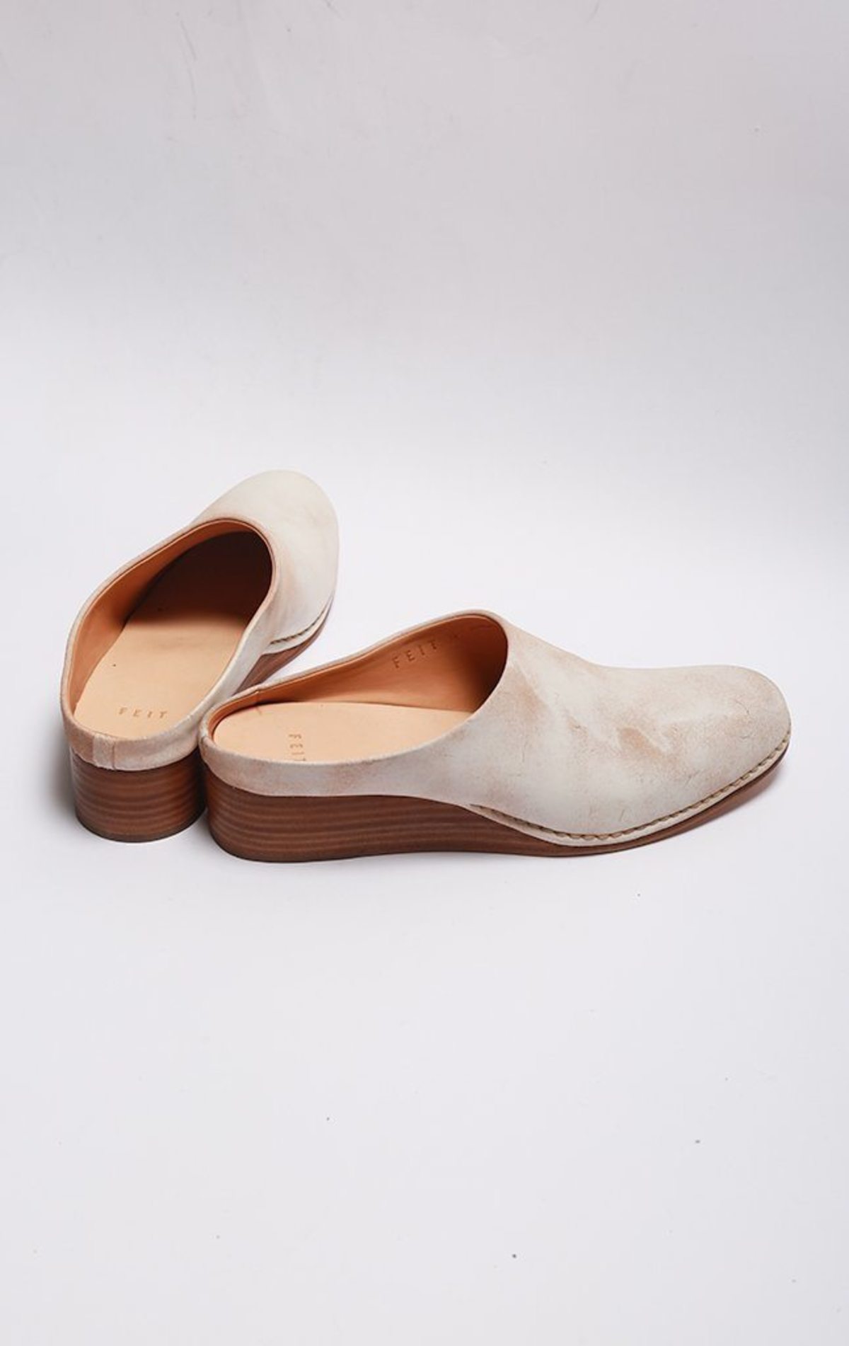 FEIT Ceremonial Wedge Mule - Raw White | Garmentory