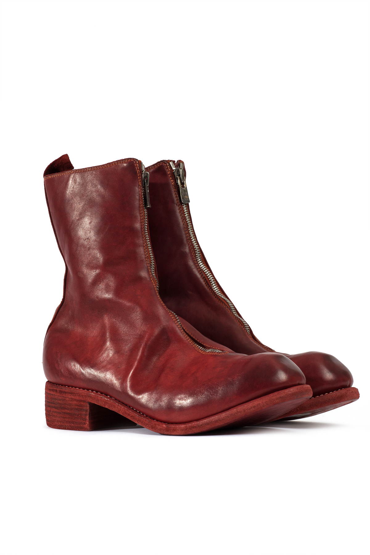 Guidi PL2 Front Zip Boots - Red | Garmentory