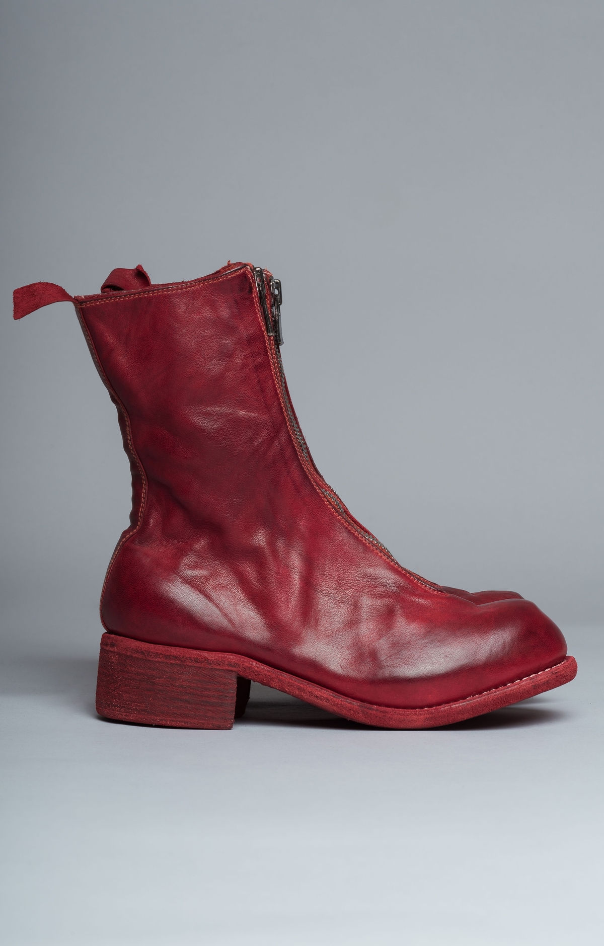 Guidi PL2 Front Zip Boots - Red | Garmentory