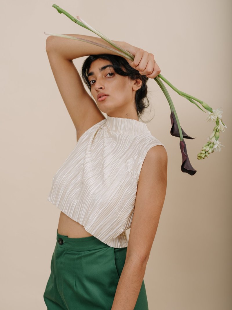 Wolcott : Takemoto SINGLES TANK - CREAM BODRE KNIT | Garmentory