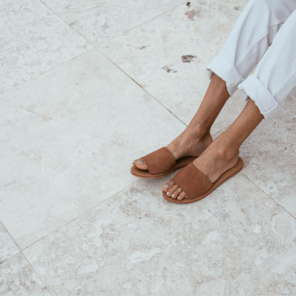 AIKO Basic Suede Slides - Clay | Garmentory