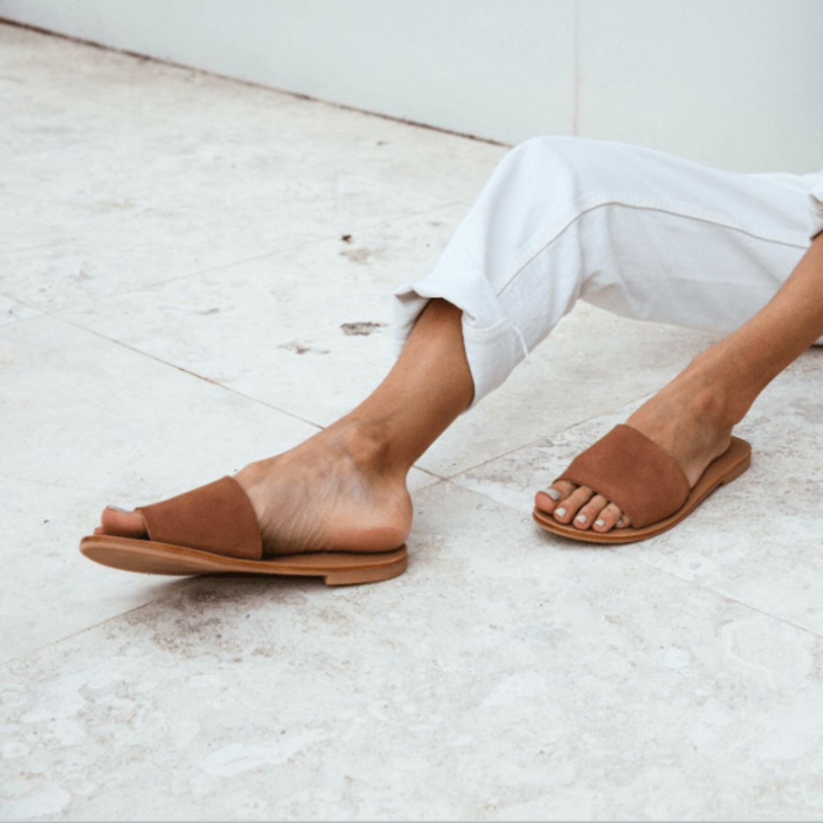AIKO Basic Suede Slides - Clay | Garmentory
