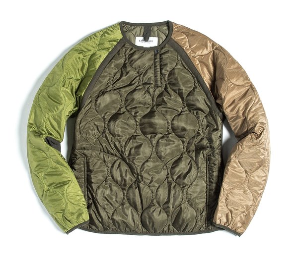 Eastlogue Quilted Sweat Jumper - Mixed Olive | Garmentory