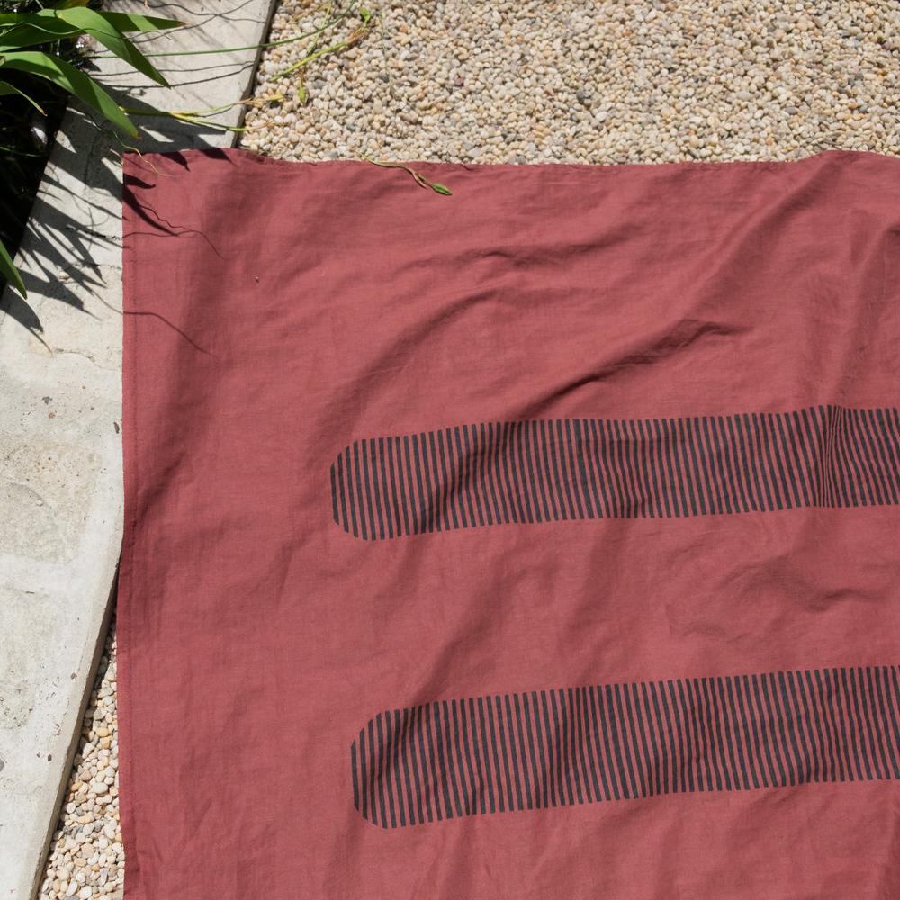 Kesslyr Dean Block Printed Linen Throw | Garmentory