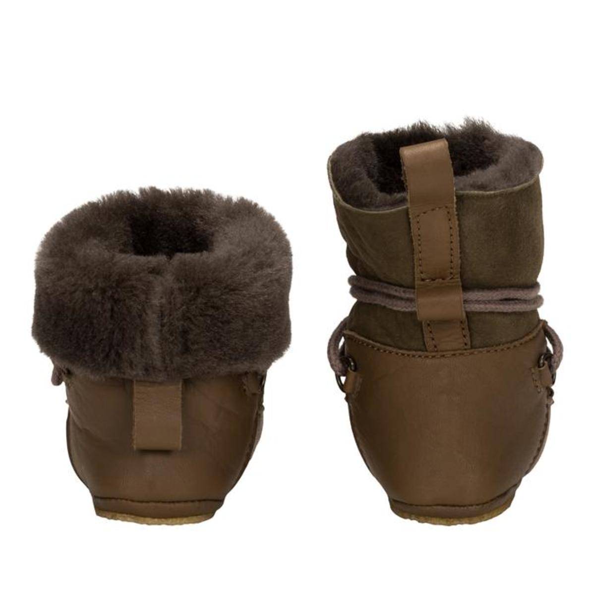 Birds Of Nature Baby Moon Boots With Fur Lining And Soft Soles - Moss ...