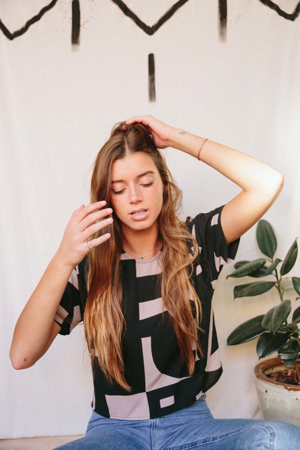 Eve Gravel Clues Cropped Blouse | Garmentory