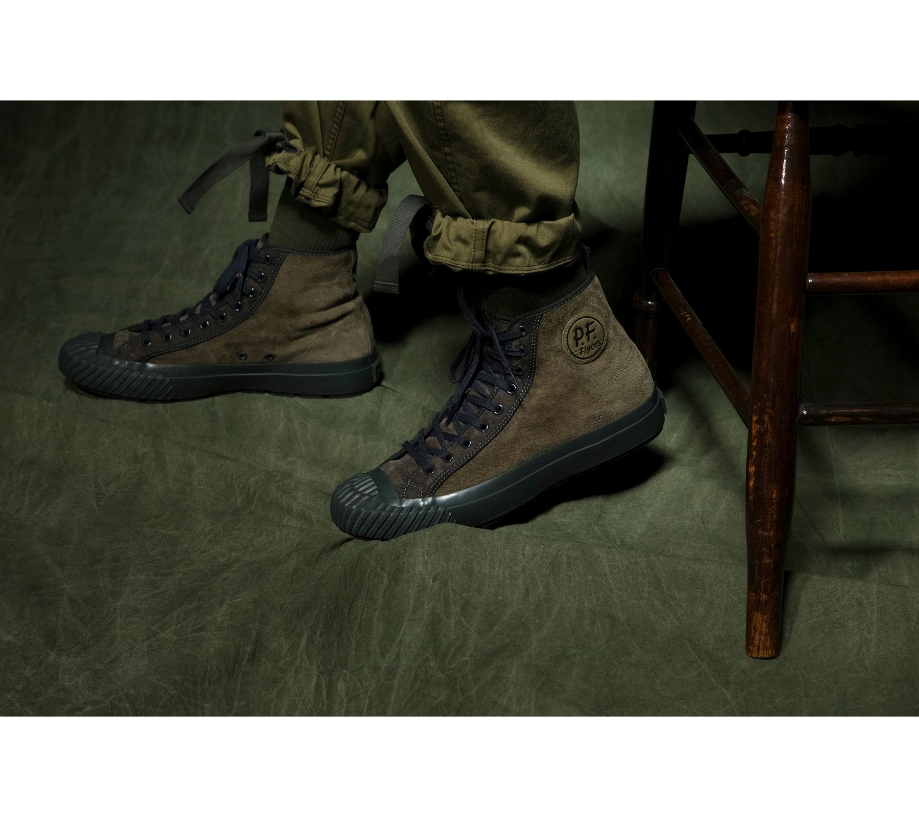 Eastlogue x PF Flyers Grounder-Hi boot - Olive | Garmentory
