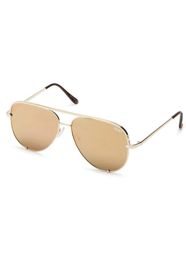 Quay High Key Mini Sunglasses - Gold | Garmentory