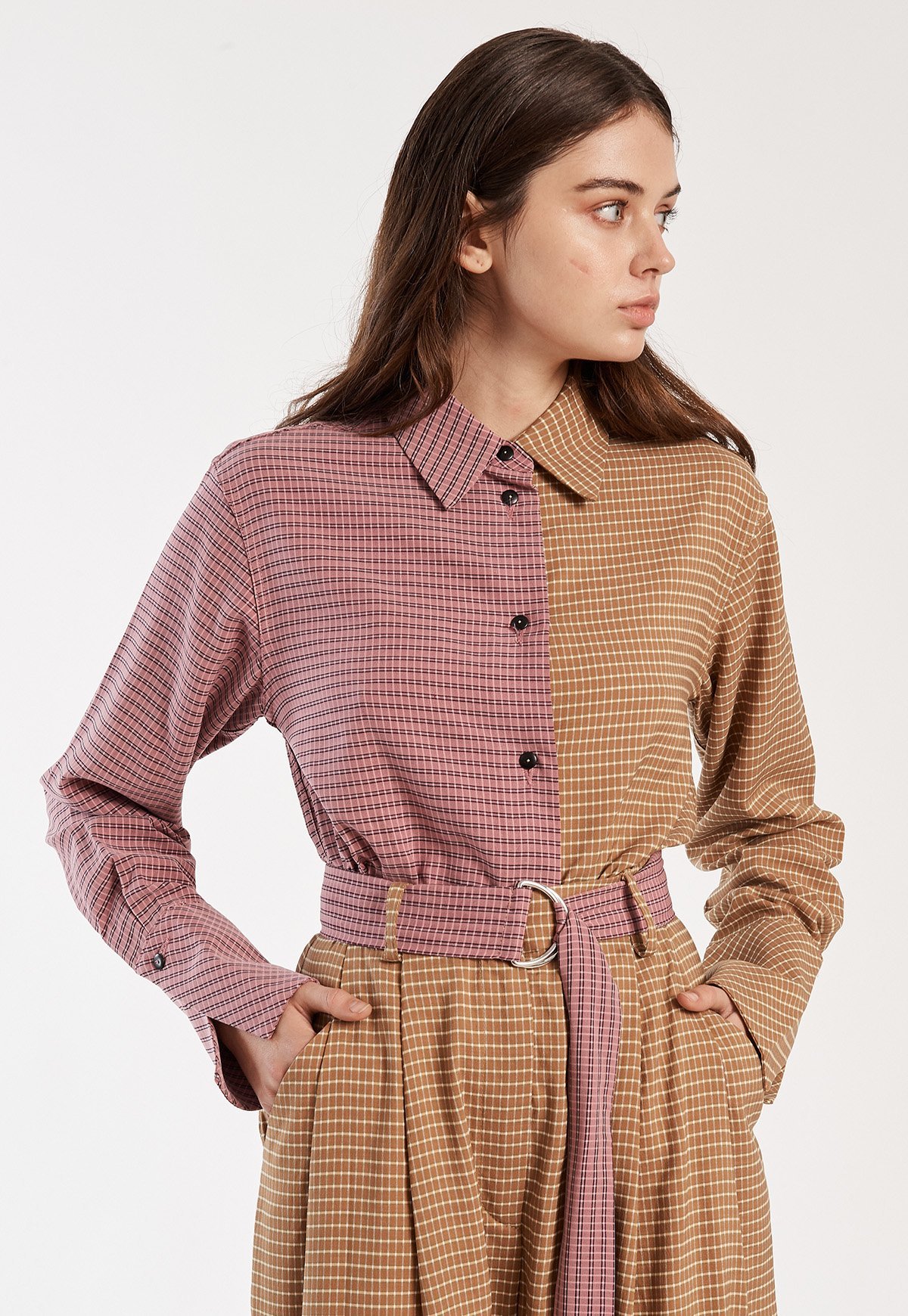 Mr. Larkin Ruby Shirt - Split Plaid | Garmentory