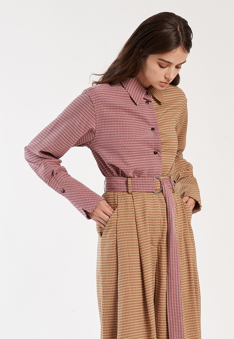 Mr. Larkin Ruby Shirt - Split Plaid | Garmentory