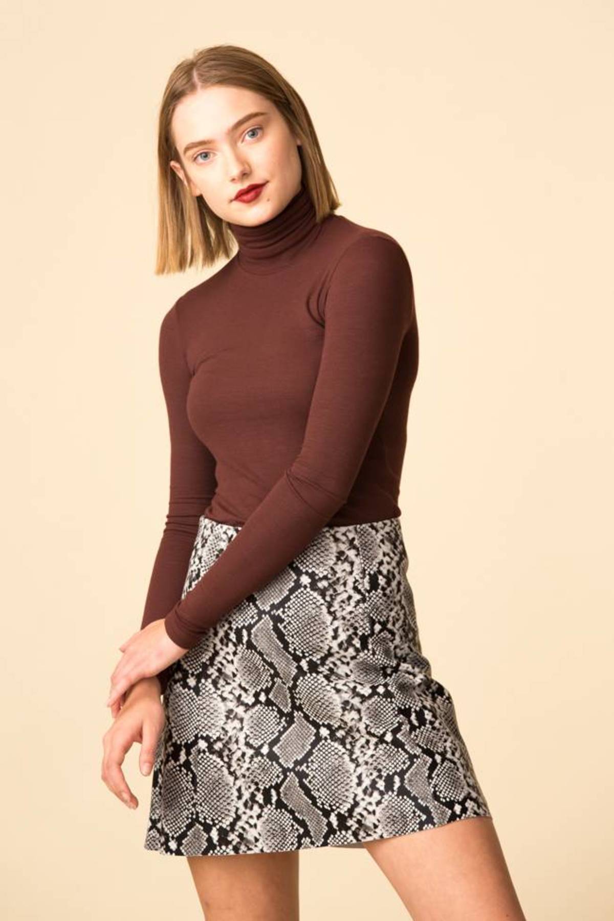 VEDA Leather Circle Skirt - Python | Garmentory
