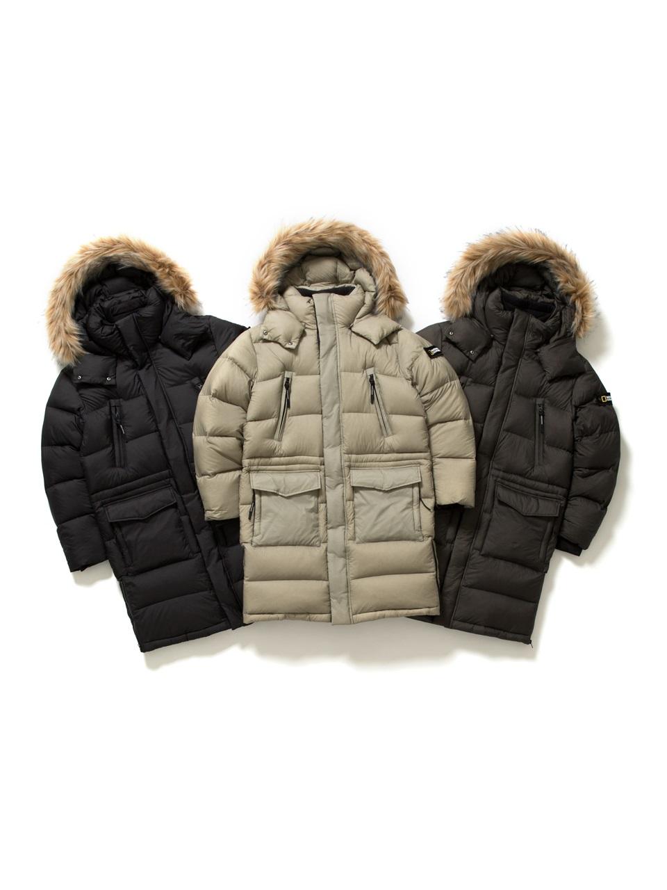 NATIONAL GEOGRAPHIC Goose Down Long Padding Jumper - Carbon Black ...