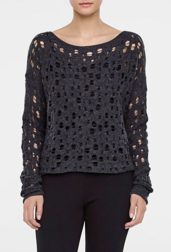 Sarah Pacini long sleeves holey sweater - black | Garmentory
