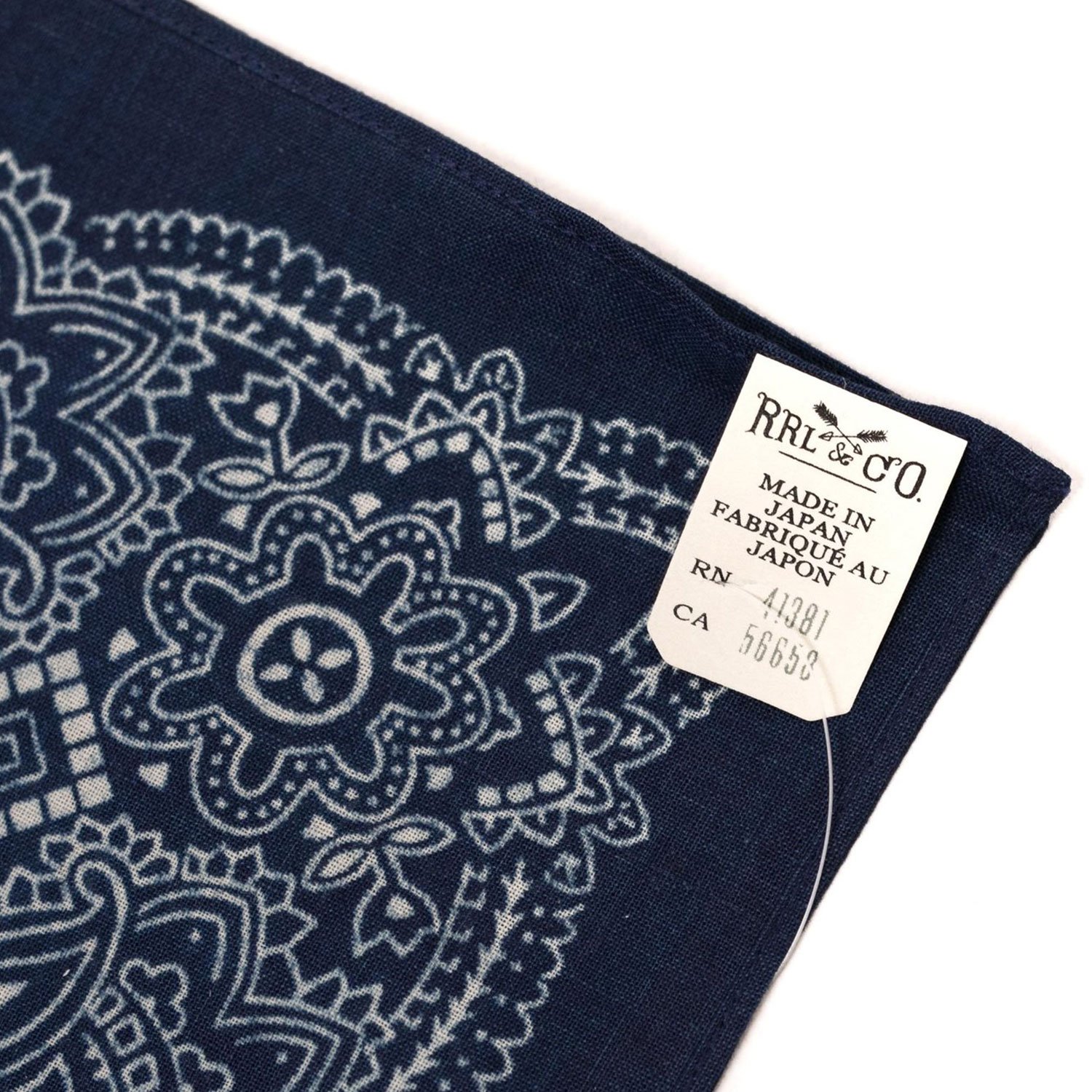RRL Paisley-Print Cotton Bandana - Washed Indigo | Garmentory