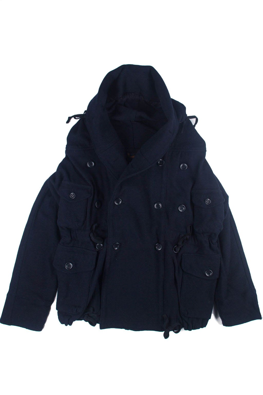 Kapital Vintage Melton Wool Ring Coat - Navy | Garmentory