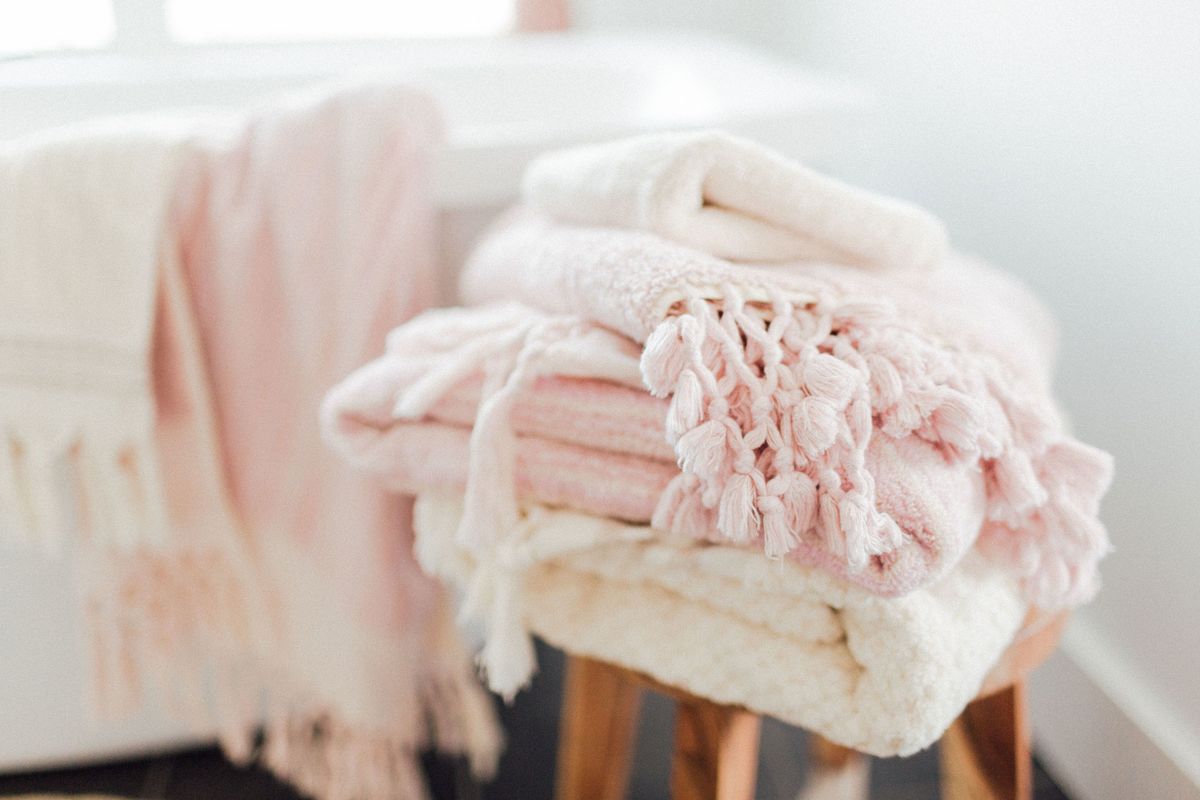 Weft End Bath Towel - Blush Pink | Garmentory