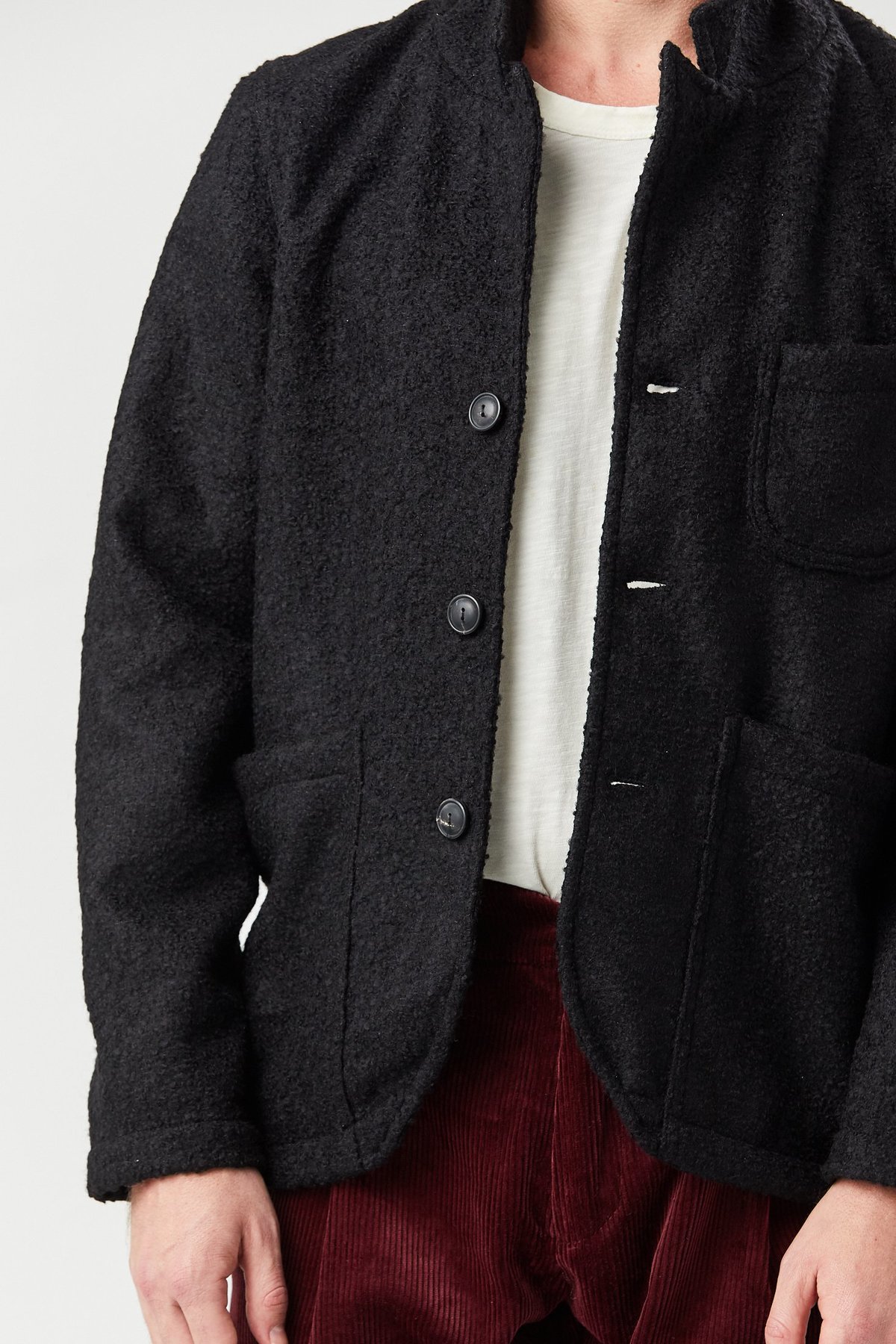 House of St. Clair CASS JACKET - BLACK BOILED WOOL | Garmentory