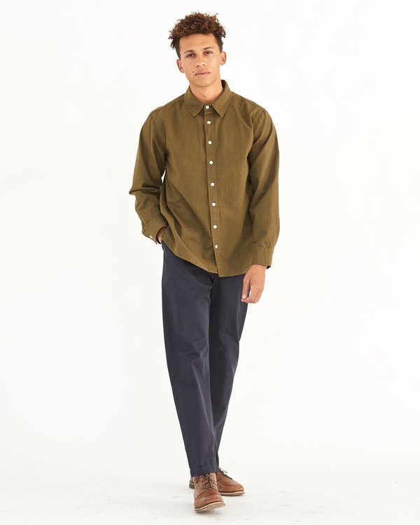 Esby Percy Button Down - Moss | Garmentory