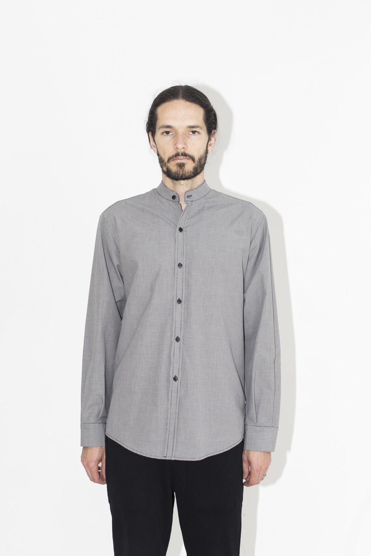 Men's Assembly New York Gingham No Collar Shirt | Garmentory