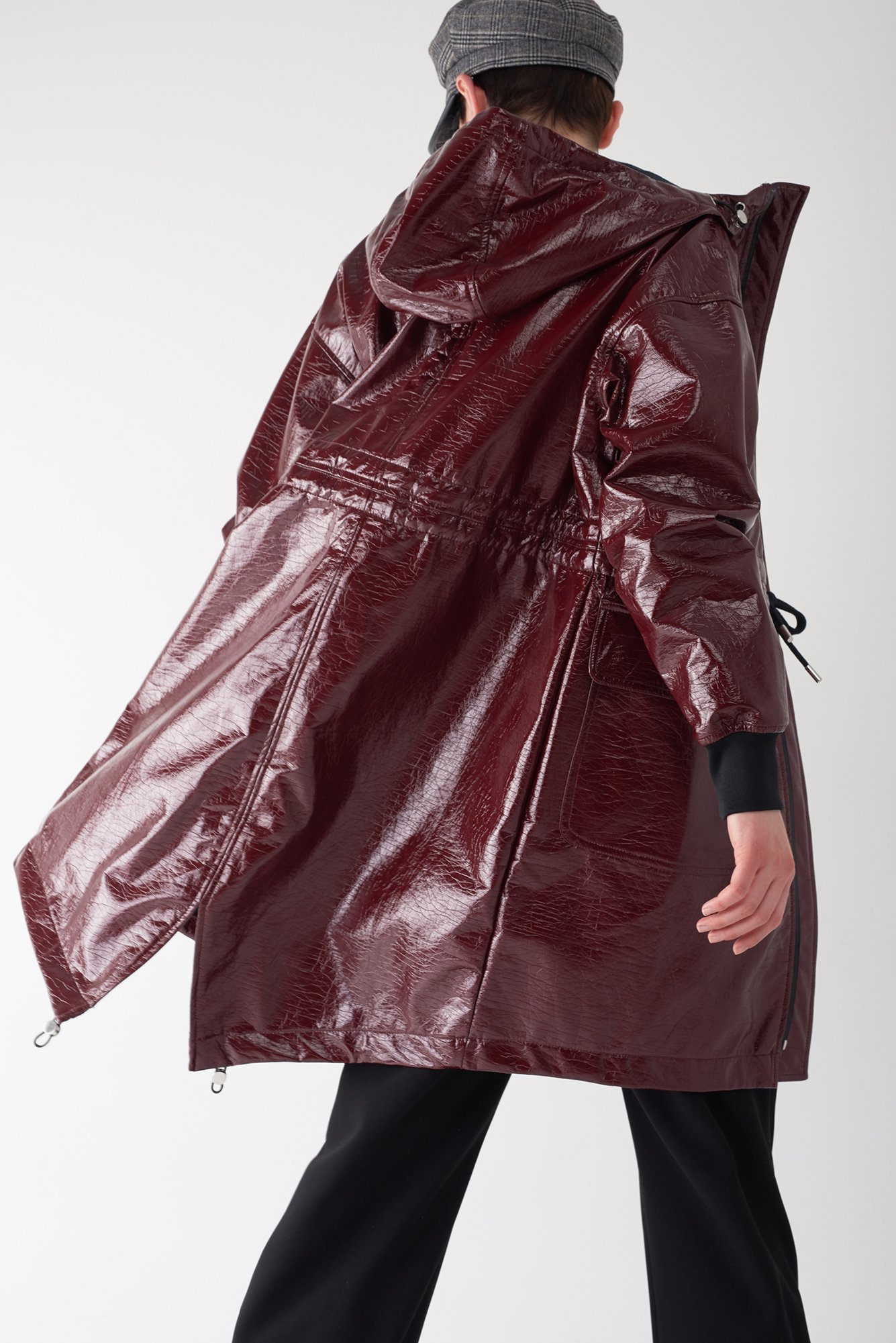 Sosken Greta Patent Leather Raincoat - Oxblood | Garmentory