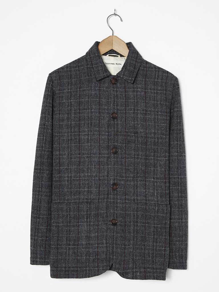 Universal Works Chore Tweed Jacket - Harris Tweed Grey | Garmentory