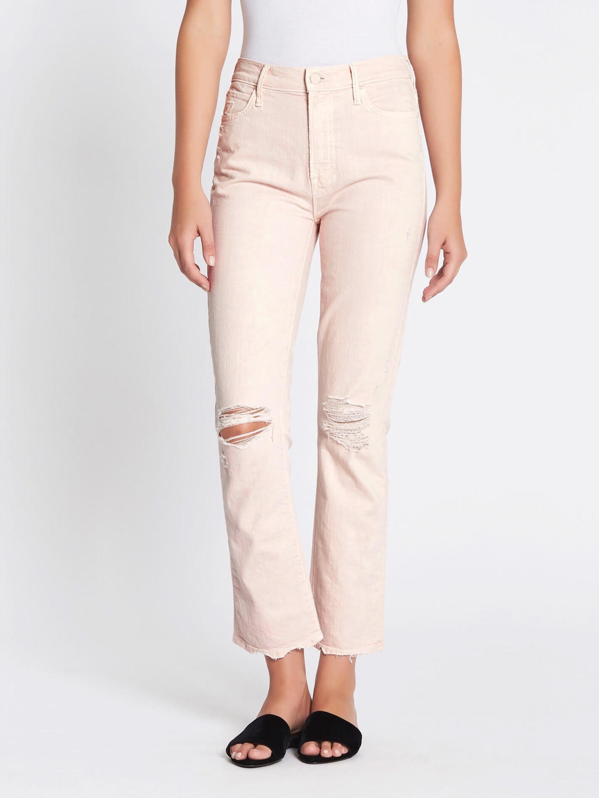 Mother Denim The High Waisted Rascal Ankle Jean - Pink | Garmentory