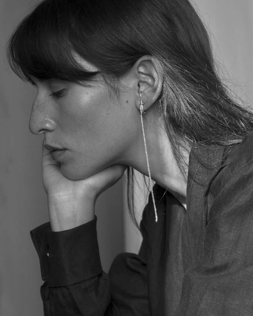 Knobbly Studio Pearl Drip Earring - Silver | Garmentory