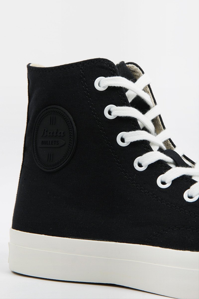 BATA BULLETS High Cut Canvas - Black/White | Garmentory