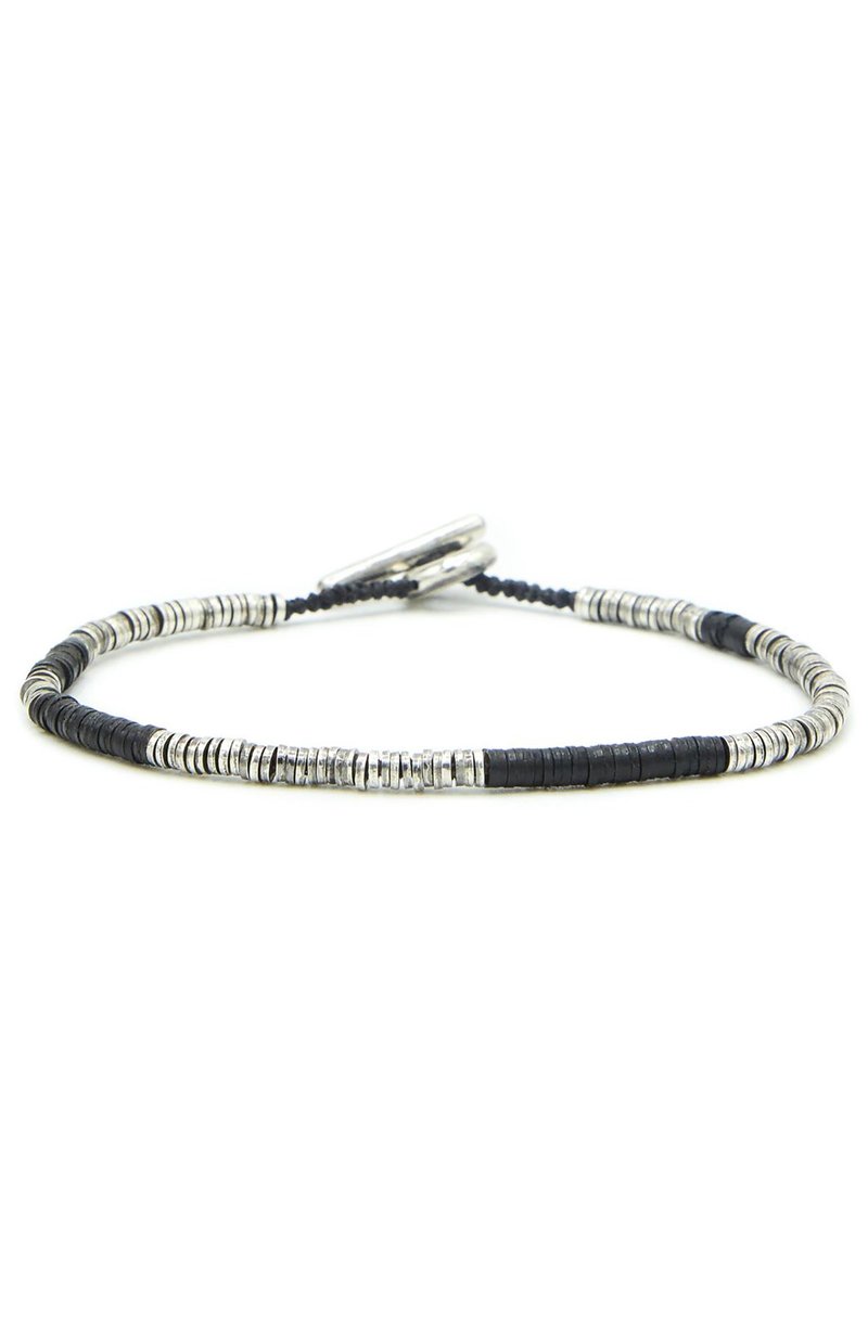 M. COHEN Sterling Silver Bracelet with African Vinyl Beads Garmentory