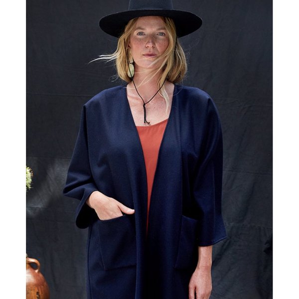 Rachel Craven Wool Short Kimono Jacket - Midnight | Garmentory