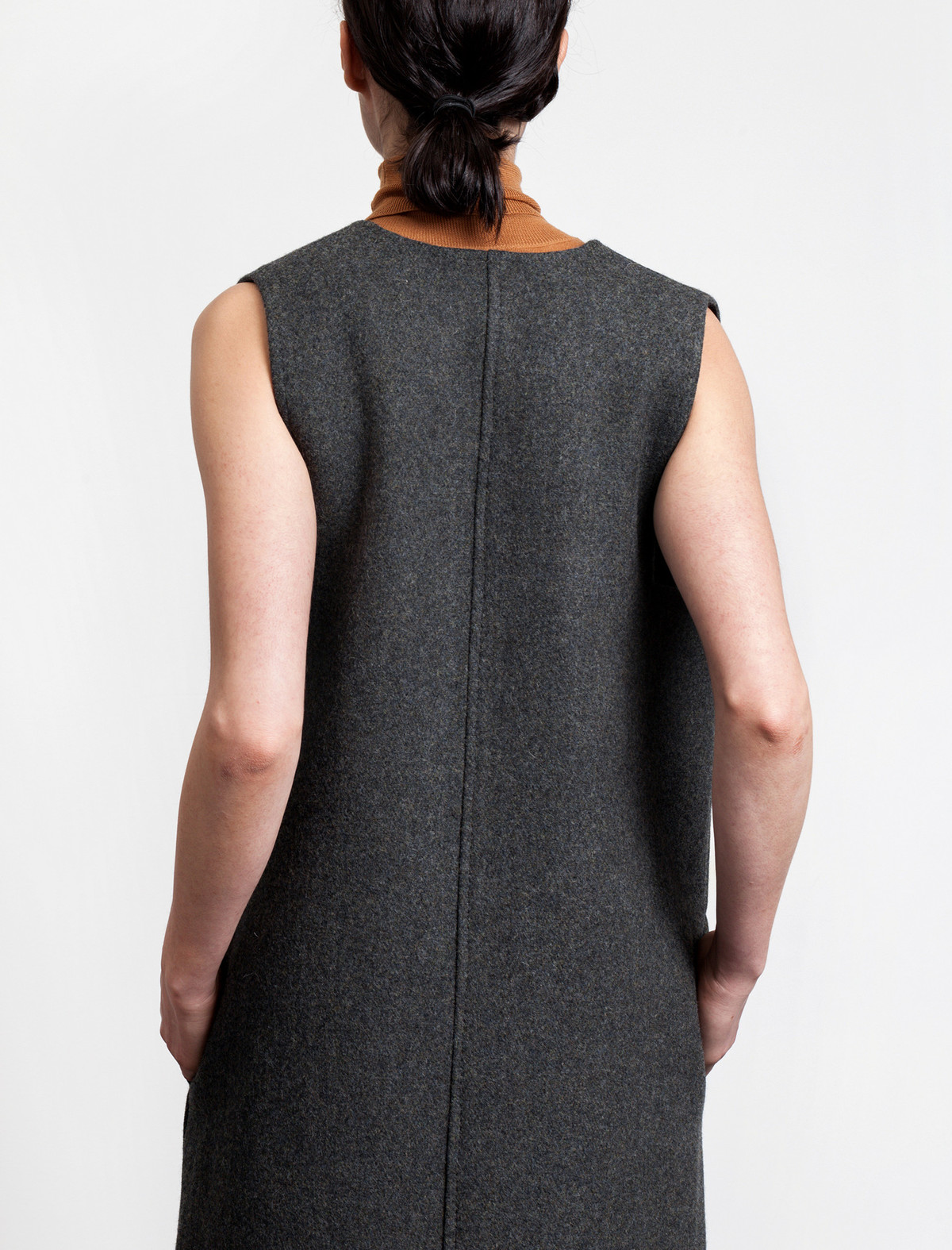 Lemaire Long Vest Wool Graphite | Garmentory