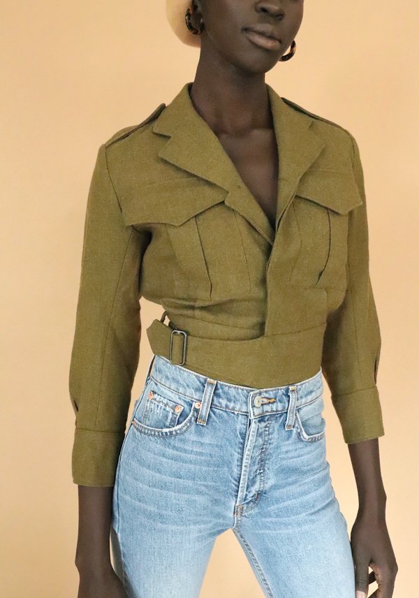 Vintage Cropped Army Jacket | Garmentory