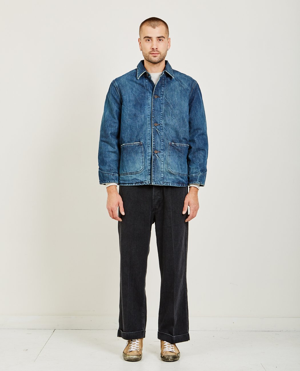 Chimala DENIM TWILL FLANNEL WORK JACKET - DARK WASH | Garmentory