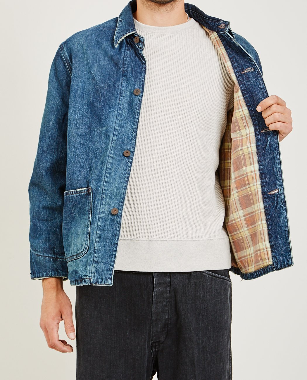 Chimala DENIM TWILL FLANNEL WORK JACKET - DARK WASH | Garmentory