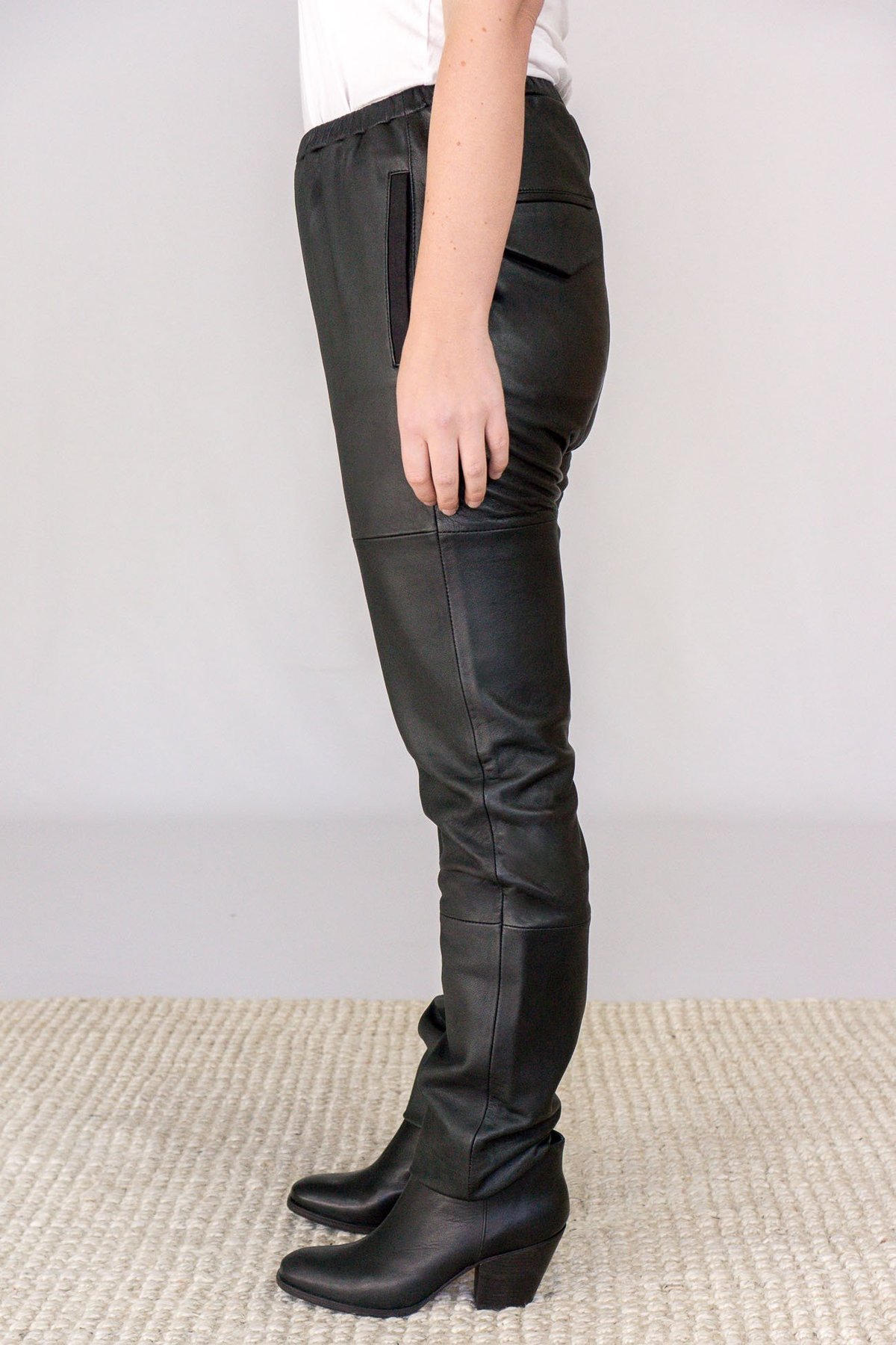 Humanoid Hena Leather Pants - Blackish | Garmentory